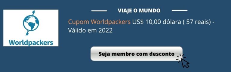 Cupom de desconto Worldpackers R$ 57,00 - Válido para 2022 - Vai com Bruno