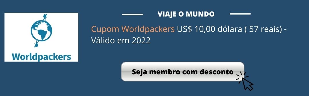Cupom de desconto Worldpackers R$ 57,00 - Válido para 2022 - Vai com Bruno